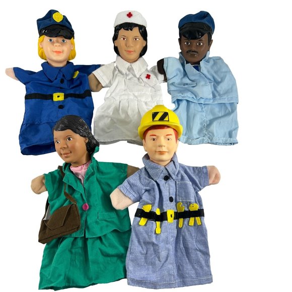 Learning Resources | Toys | Vintage Lot Of 5 Puppets Community Helpers ...